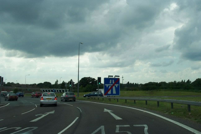 End of Motorway sign on M8 near to Edinburgh - SABRE